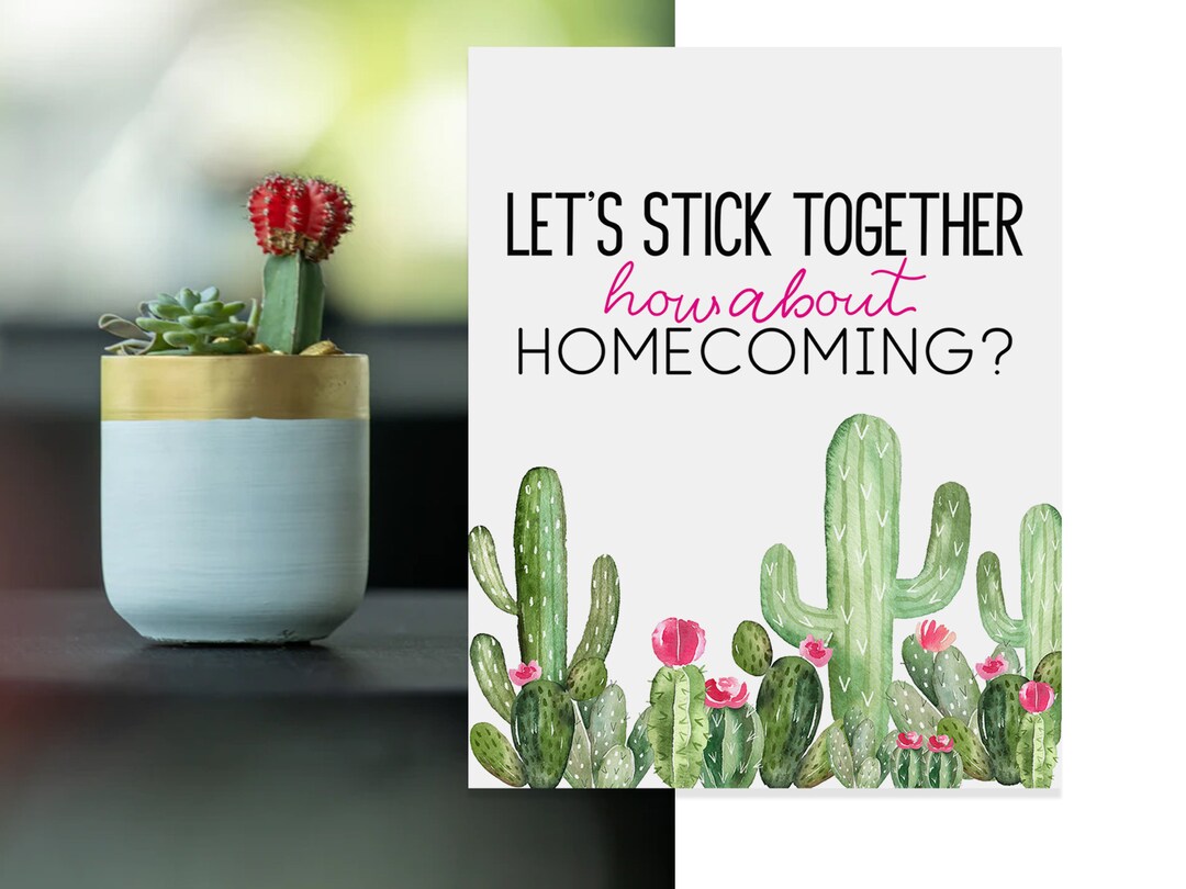 Cactus Homecoming Proposal Sign: Succulent Printable (digital Download ...