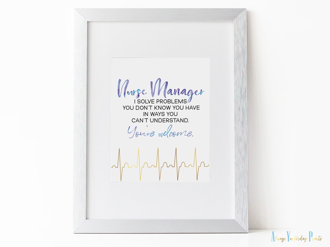 Nurse Manager Gift Nursing Quote Party Decor Hospital - Etsy