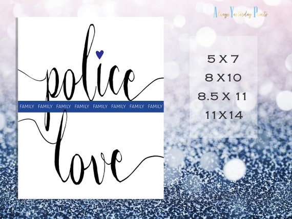 Love Police Officer Family Quote Cop Gift Idea Wedding | Etsy