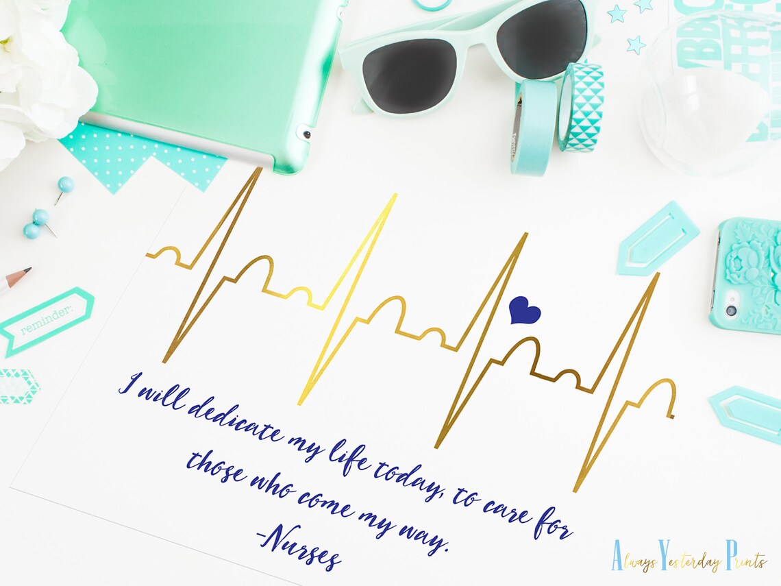 Male Nurse Quote EKG I Will Dedicate My Life Today Nurse | Etsy