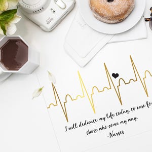EKG I Will Dedicate My Life Today Nurse Quote Printable Nursing Student ...