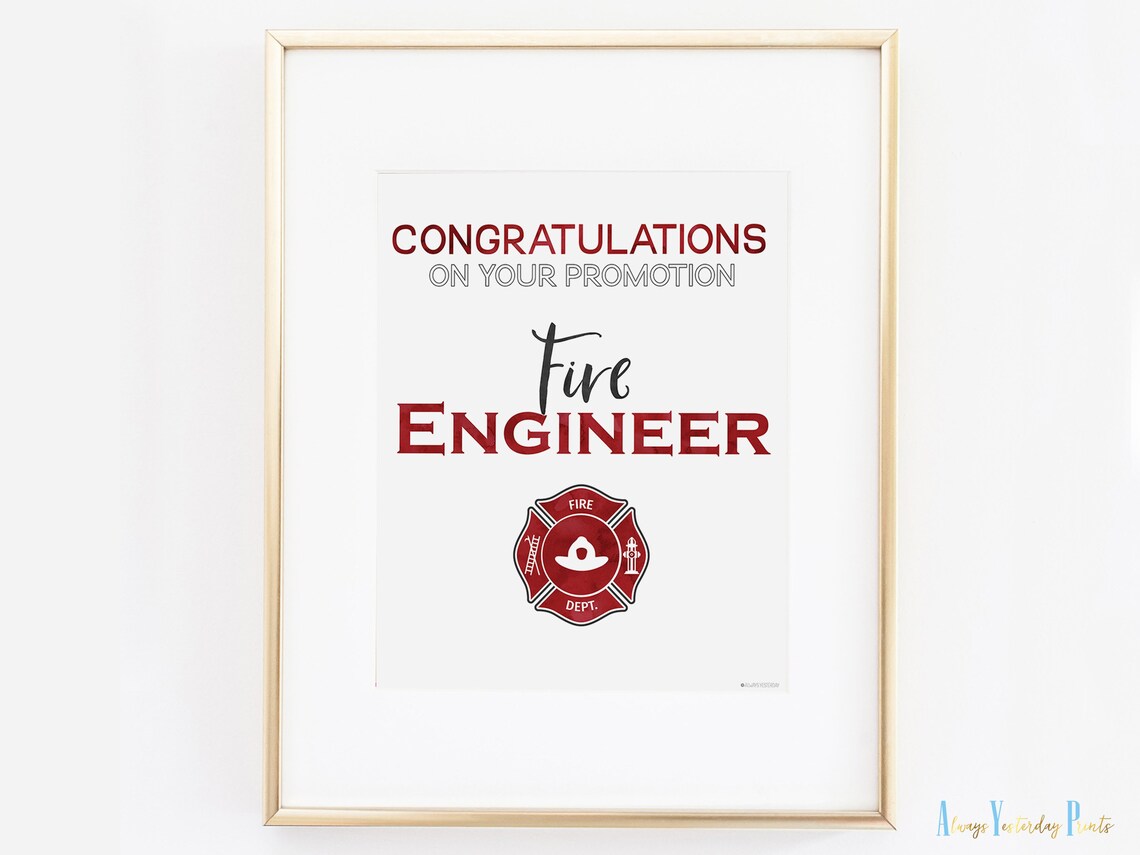 Firefighter Engineer Promotion Printable Firefighter Party - Etsy