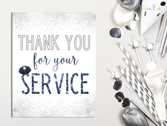 Thank You for Your Service Police Party Decor Officer | Etsy