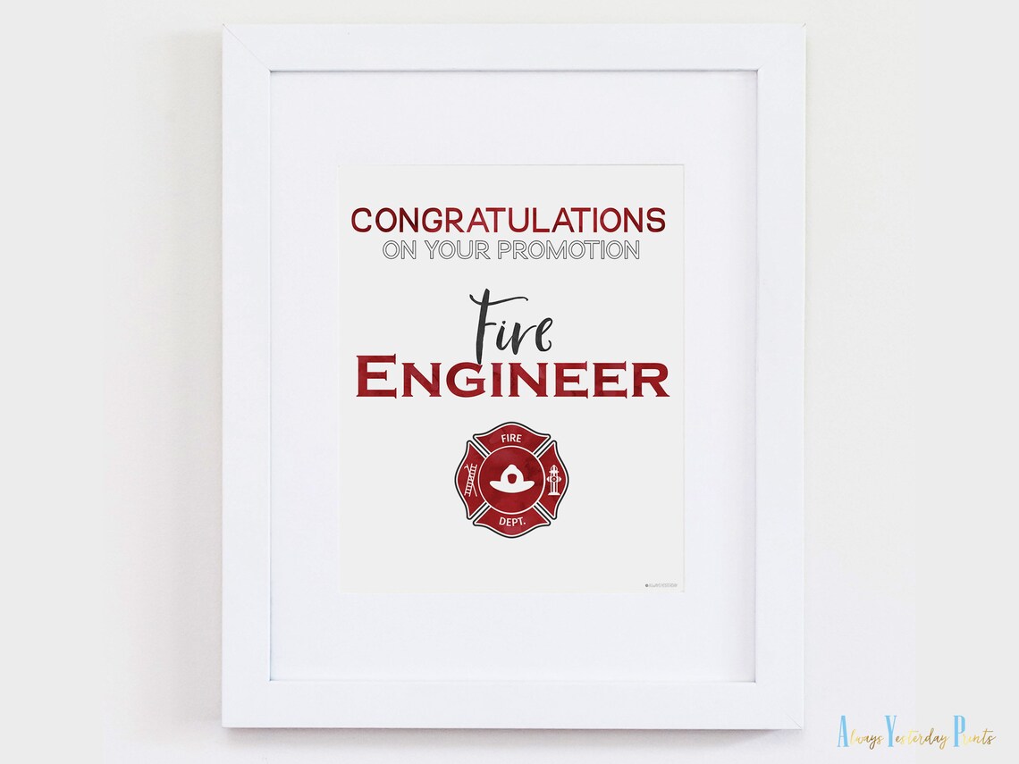 Firefighter Engineer Promotion Printable Firefighter Party - Etsy