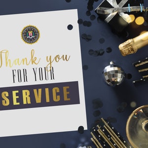 FBI Retirement Party Sign: Thank You for Your Service (digital Download ...