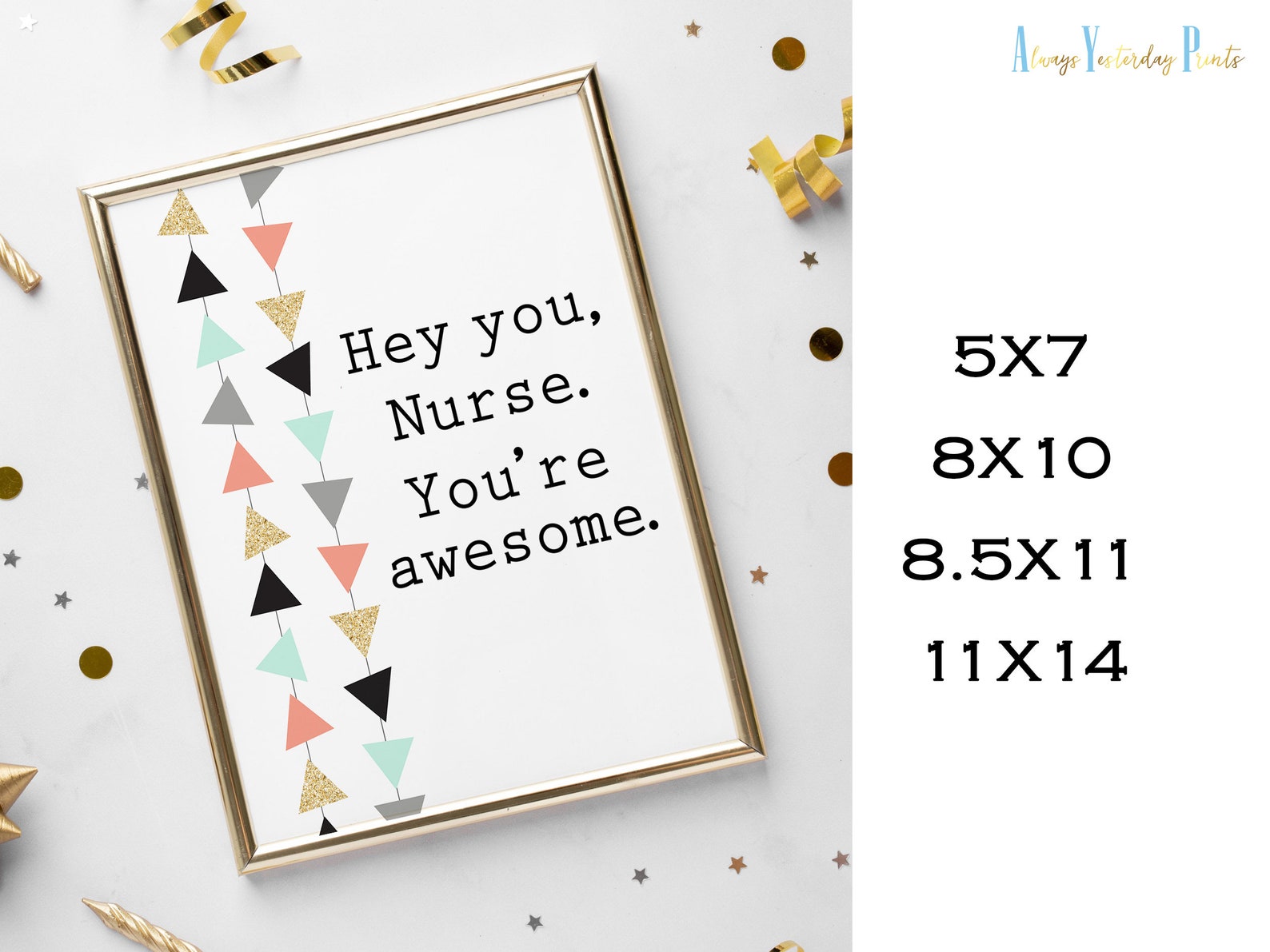 Nurse Quote Hey You Nurse You're Nurse Awesome Print - Etsy