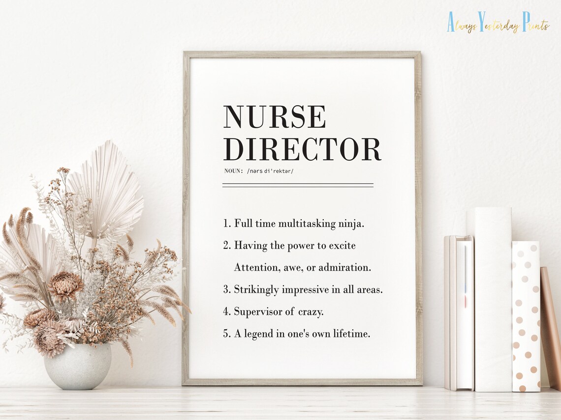 Nurse Director Definition Quote Retirment Party Print - Etsy