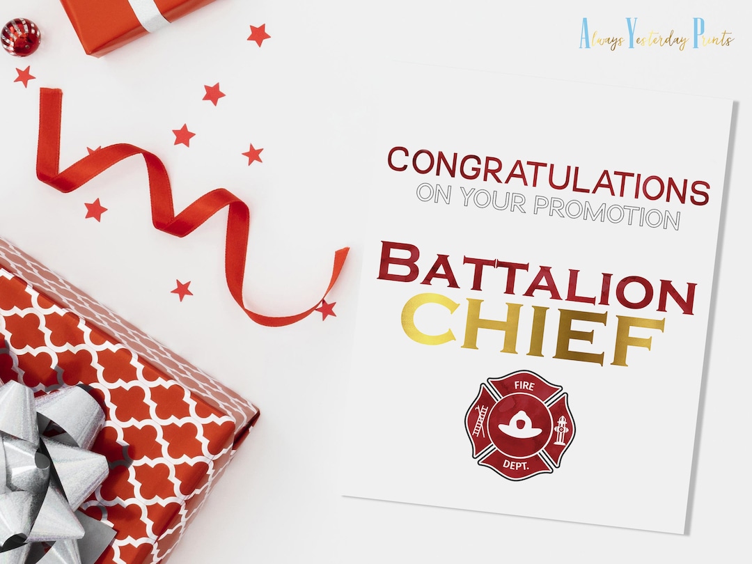 Battalion Chief Firefighter Promotion Print: Congrats Gift (digital ...