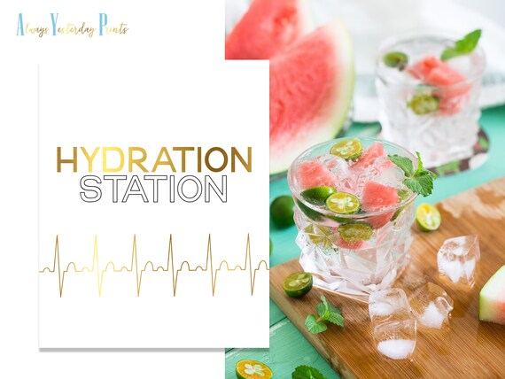 Nurse Party Drink Decor Hydration Station Printable - Etsy