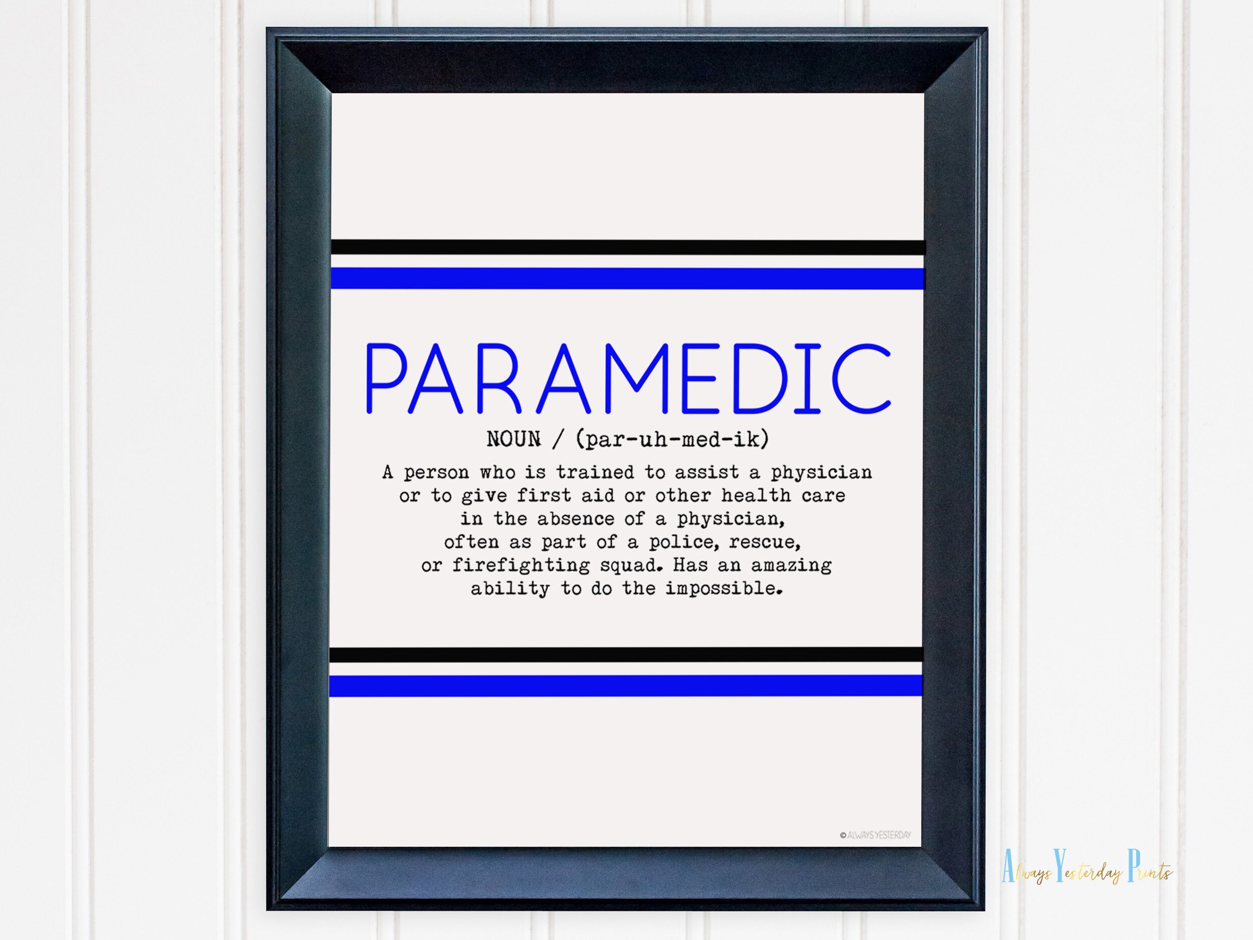 Paramedic Definition Party Decor EMS Celebration Sign - Etsy Australia