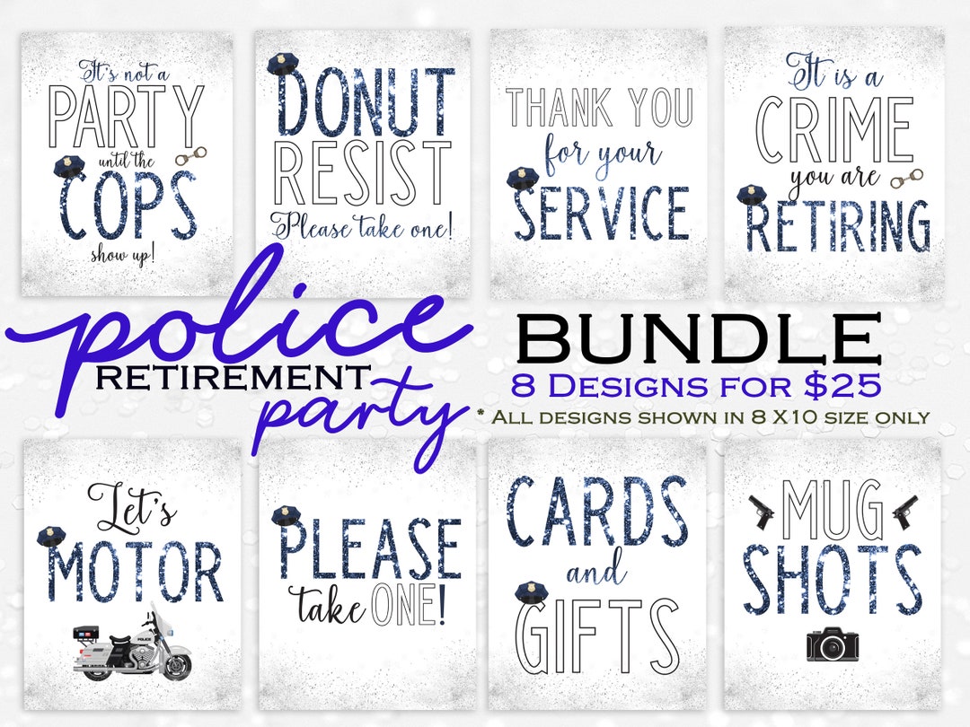 Police Retirement Bundle | Law Enforcement Party | Police Officer ...