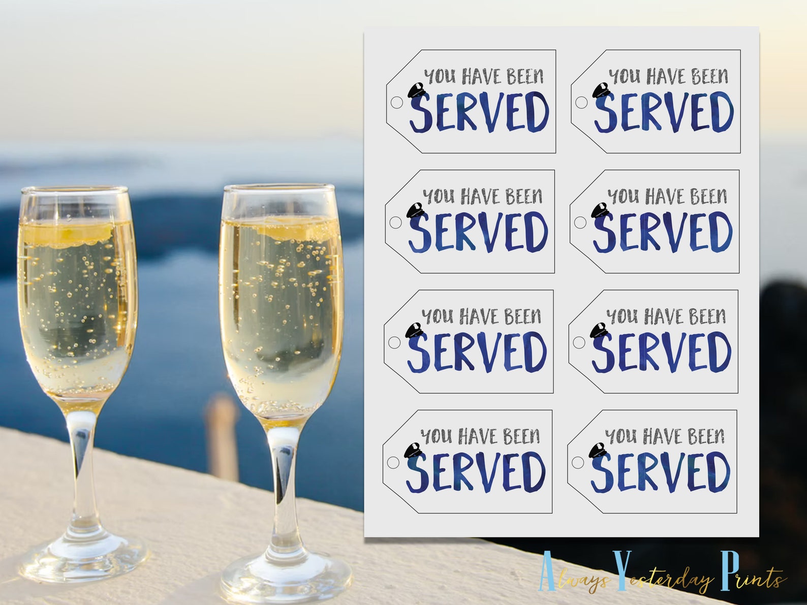 Police Gift Tags: You Have Been Served Drink Printable (digital ...