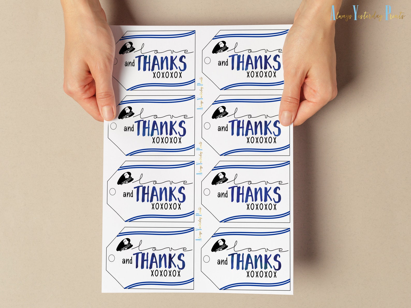 Police Gift Tags Love and Thanks Police Hat Printable Labels - Etsy