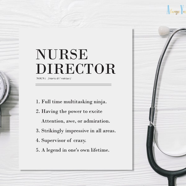 Nurse Director Wall Decor - Etsy