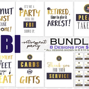 FBI Retirement Party Bundle | Donut Party Decor | Federal Bureau of ...