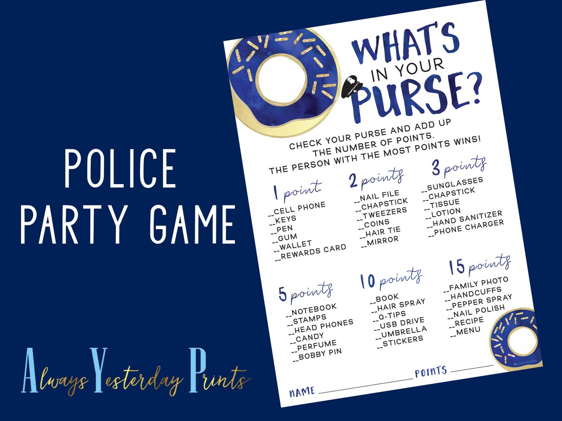 What's in Your Purse Party Game Wedding Shower Bridal | Etsy