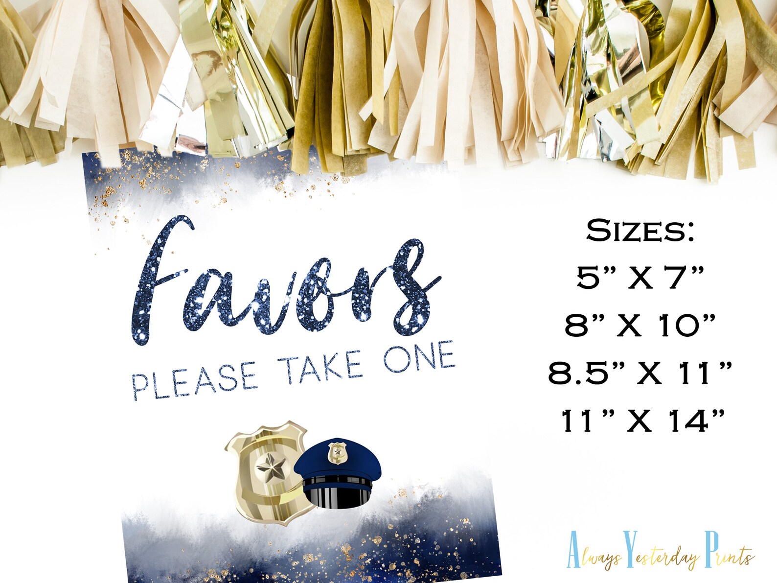 Police Favors Please Take One Printable Police Party Decor - Etsy