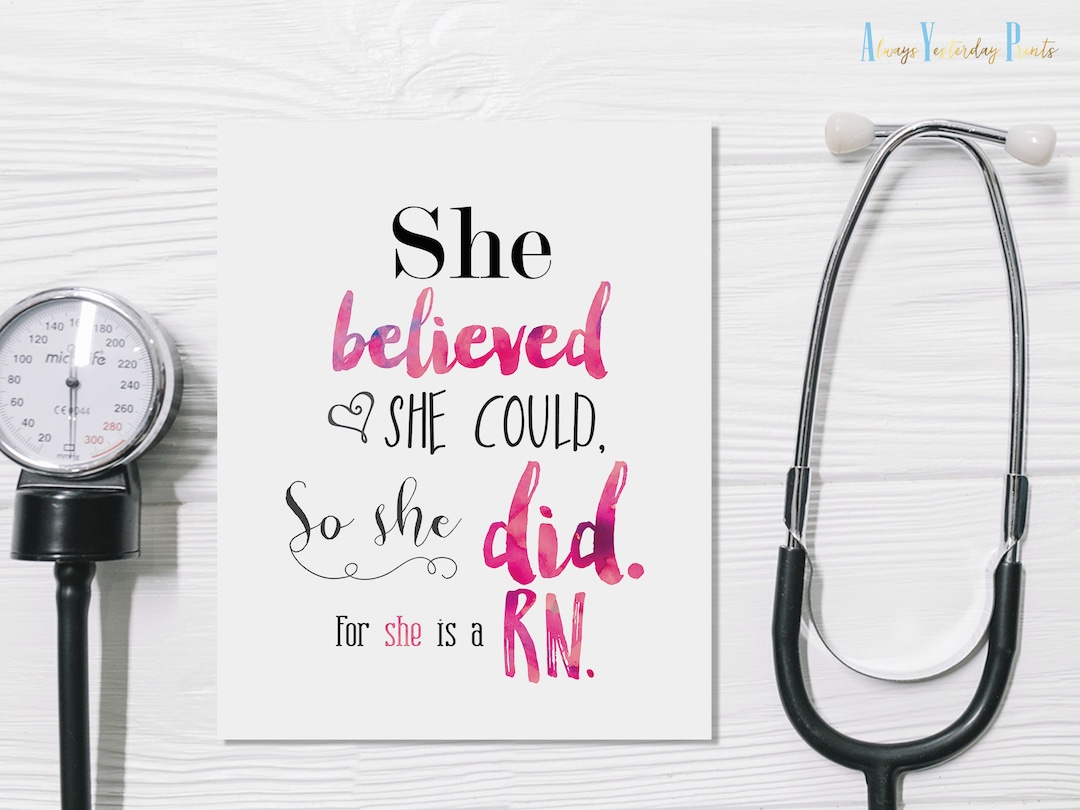 She Believed She Could so She Did RN | Nurse Party Decor | Nursing ...