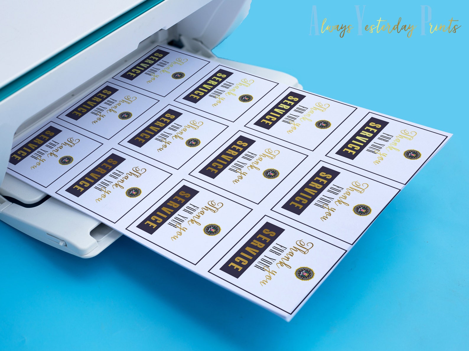 FBI Thank You for Your Service Gift Tags Feds Party Favor - Etsy