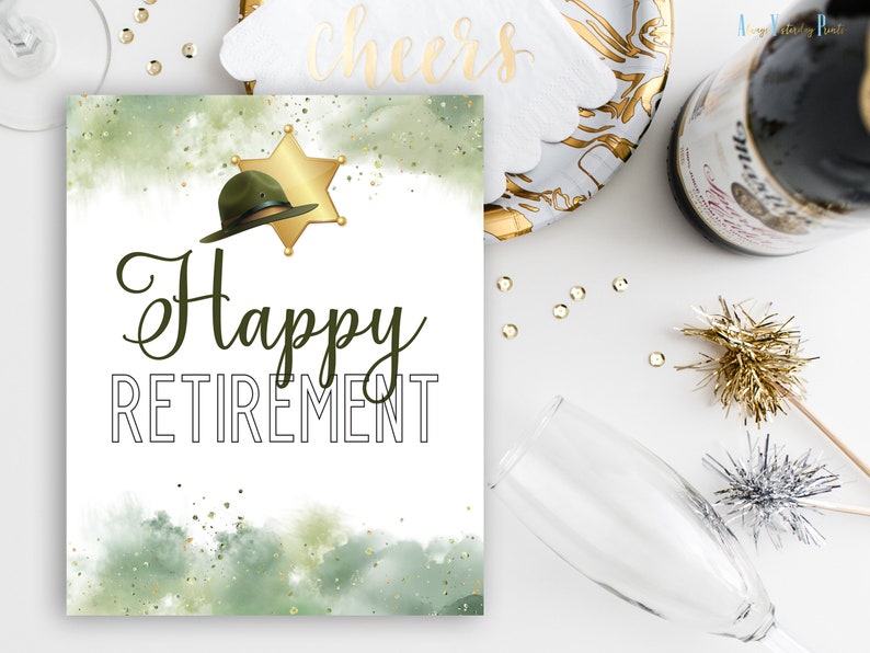 Sheriff Deputy Happy Retirement Party Sign Police Table - Etsy