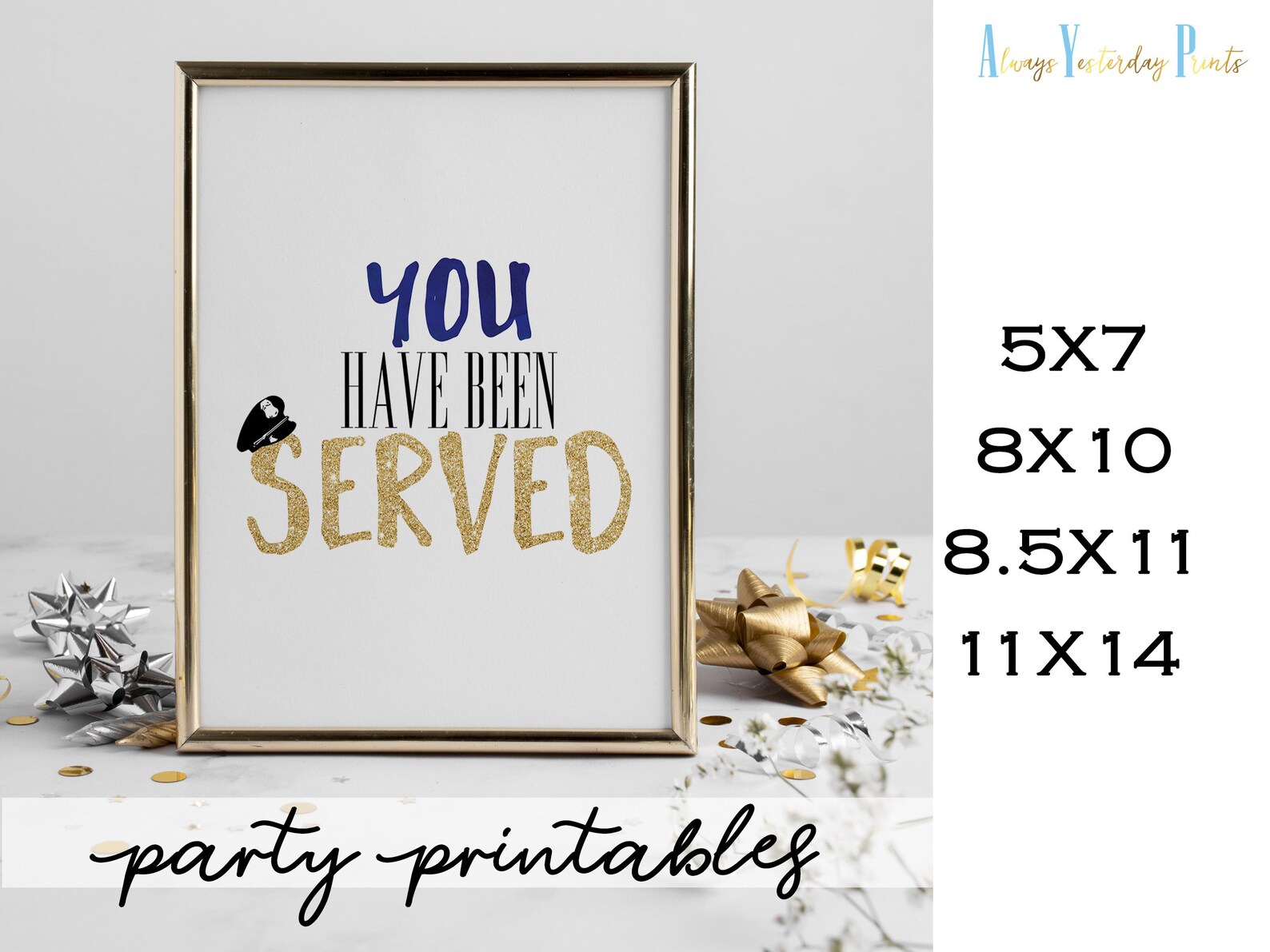 Police Party Sign: 'you Have Been Served' Printable (digital Download ...