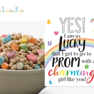 Yes to Prom Sign | Lucky Charms Quote Saying | Cereal Box Printable ...