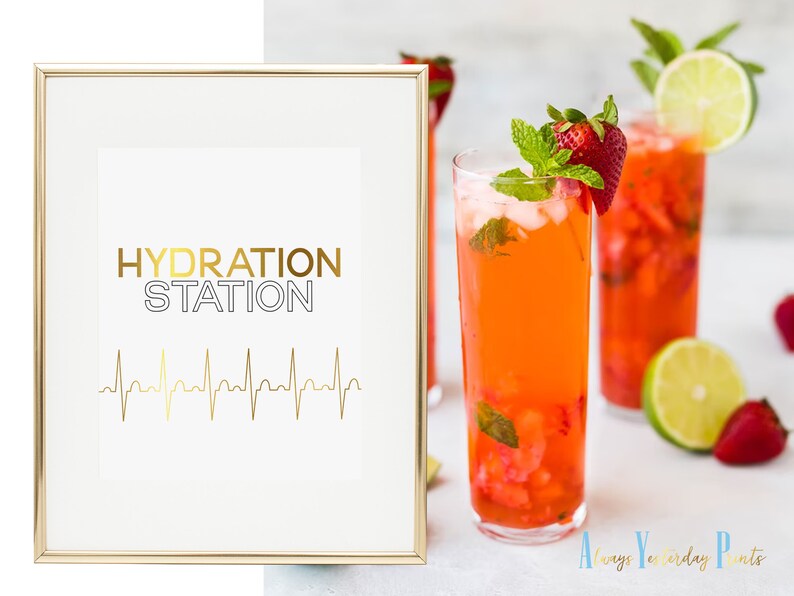 Nurse Party Drink Decor Hydration Station Printable - Etsy