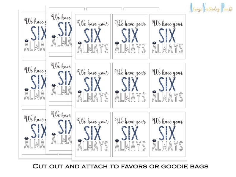 Police Party Favor Tags We Have Your Six Always Cop - Etsy