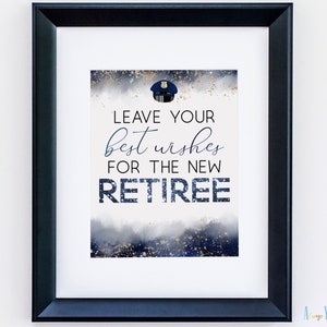 Police Retirement Party Sign | Leave Your Best Wishes for the Retiree ...