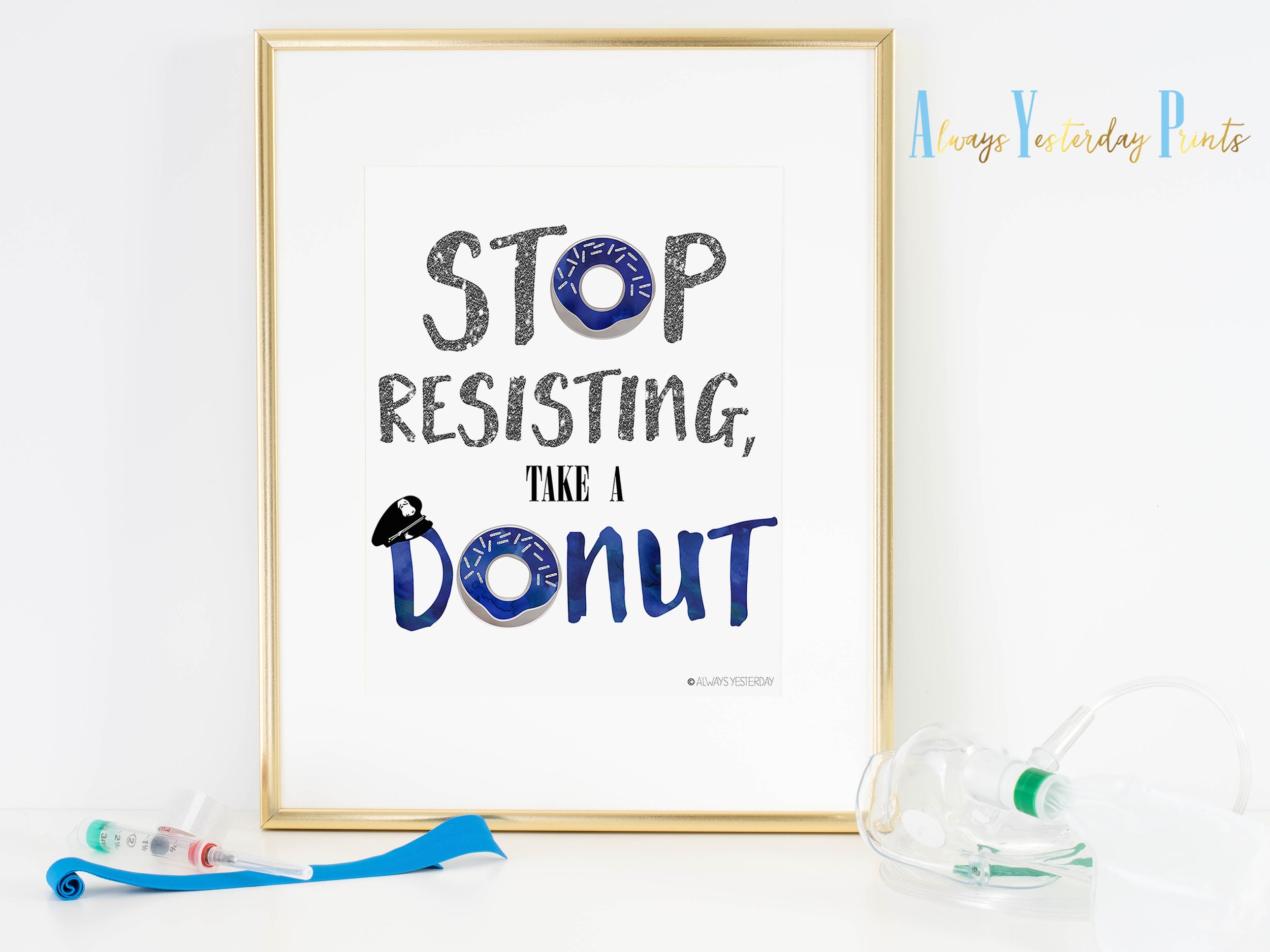 Police Party Decor Stop Resisting Take A Donut Printable | Etsy