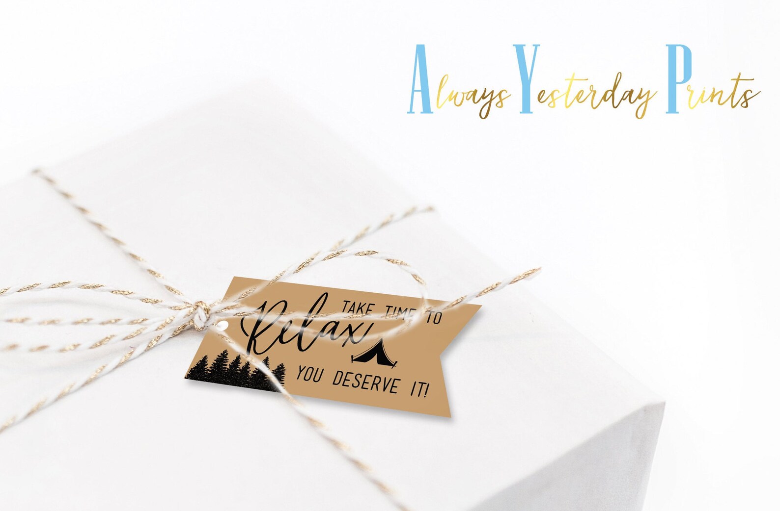 Outdoor Gift Tag Take Time to Relax Label Camping Theme - Etsy