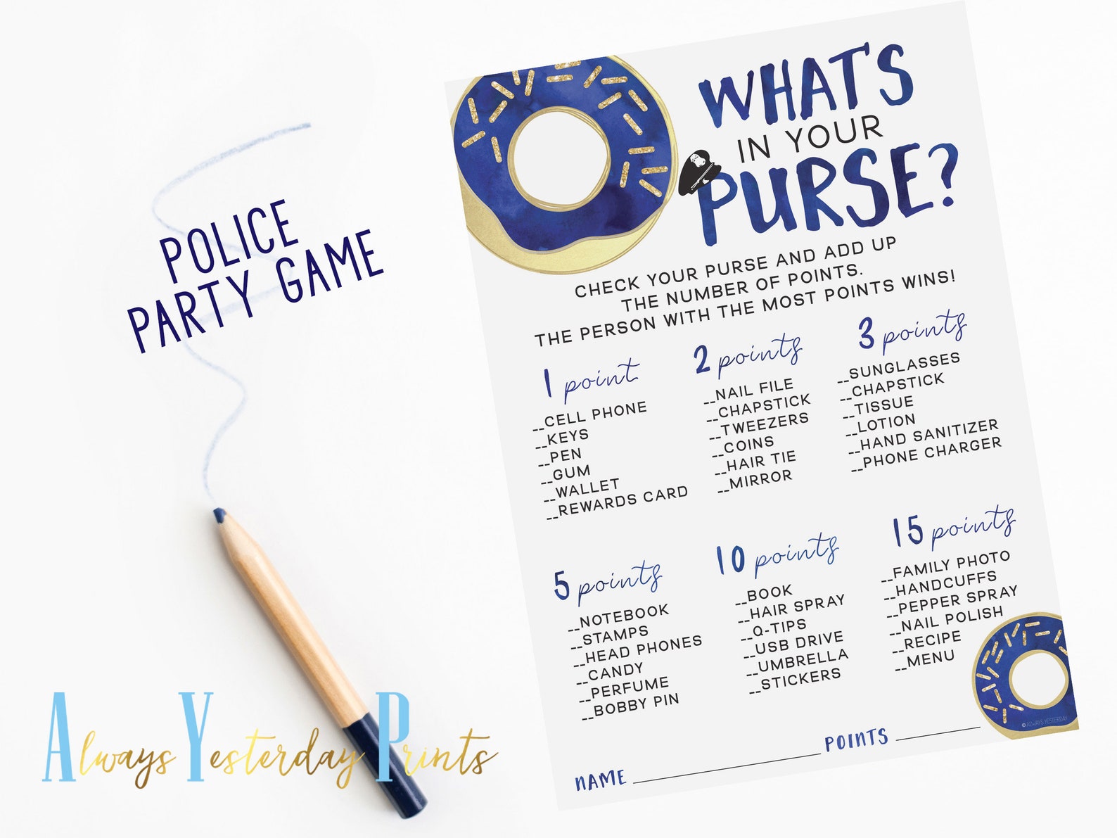 What's in Your Purse Party Game Wedding Shower Bridal - Etsy