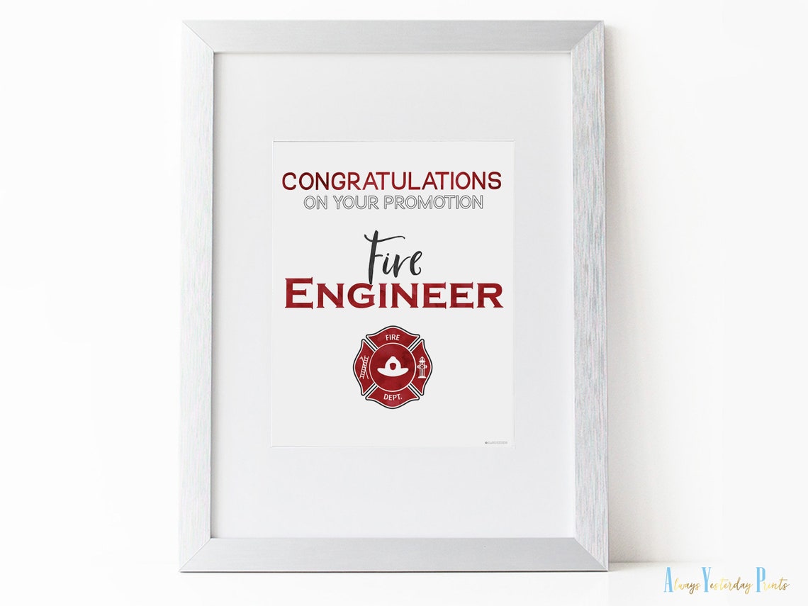Firefighter Engineer Promotion Printable Firefighter Party - Etsy