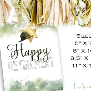 Sheriff Deputy Happy Retirement Party Sign | Police Table Printable ...