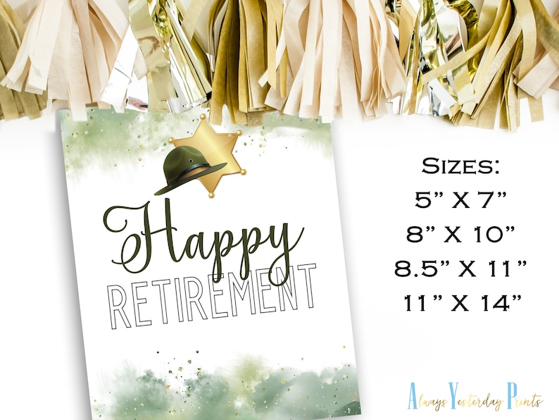 Sheriff Deputy Happy Retirement Party Sign Police Table - Etsy