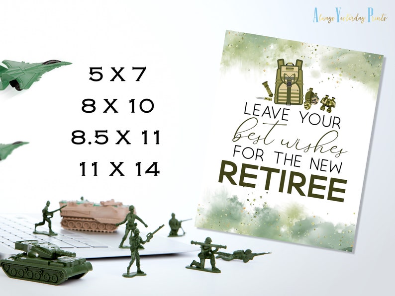 Army Retirement Party Leave Your Best Wishes for the New | Etsy