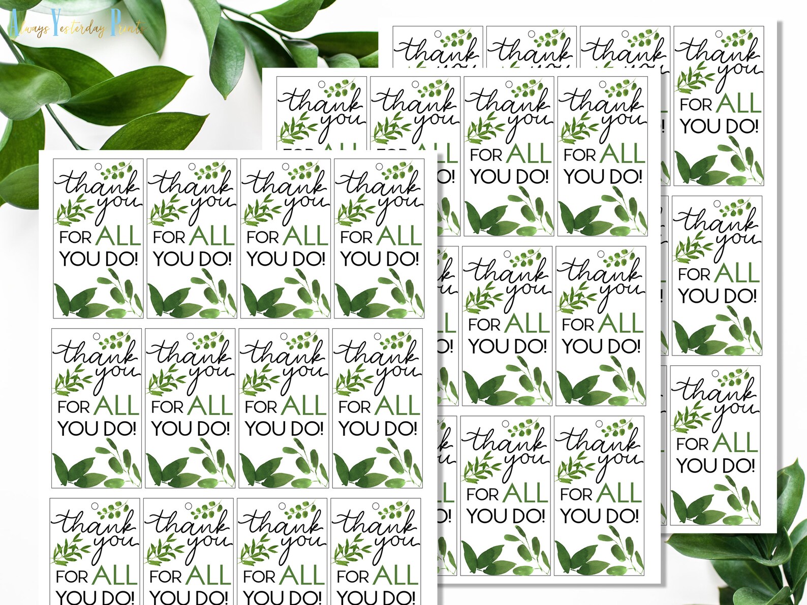 Thank You for All You Do Gift Tag Labels Flower Party Favor - Etsy