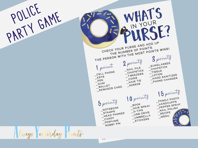 What's in Your Purse Party Game Wedding Shower Bridal - Etsy