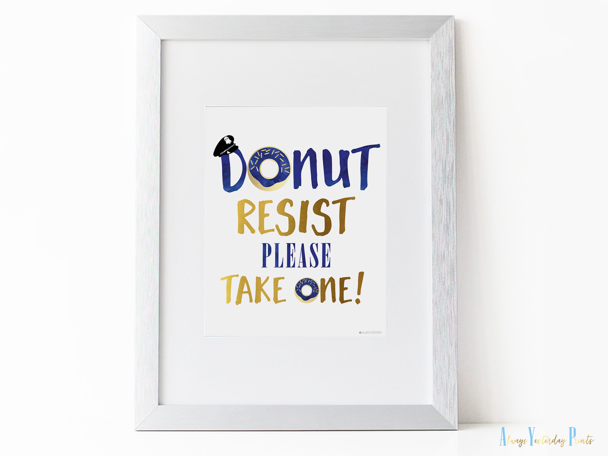 Donut Resist Please Take One Party Sign Police Wedding Table | Etsy