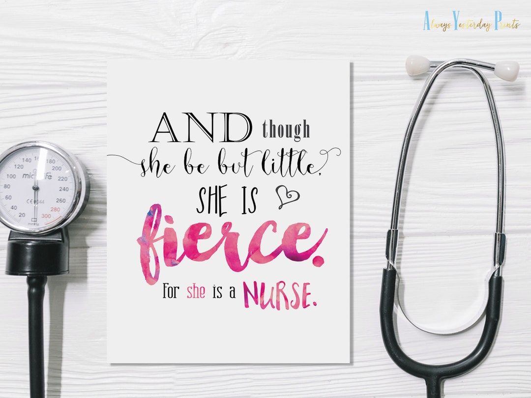 Fierce Nurse Quote Print: Watercolor Graduation Decor (digital Download ...