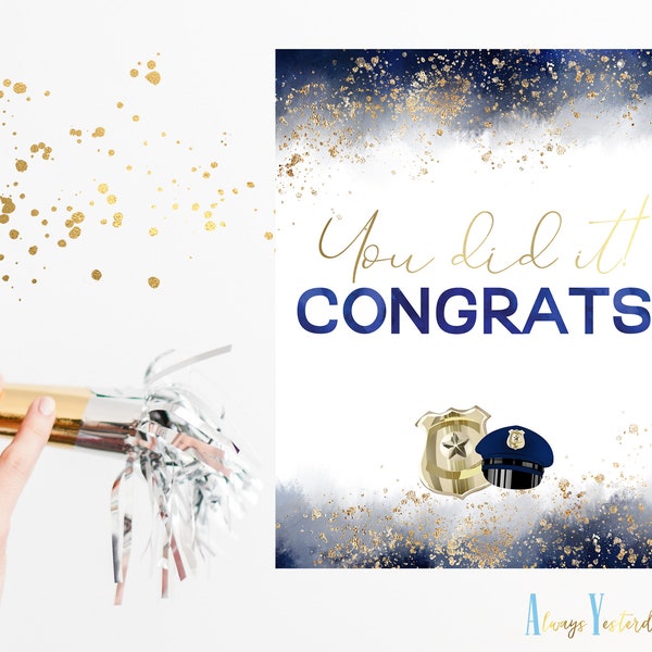 Congrats Police Officer Card Printable - Etsy