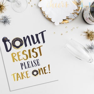 FBI Party Sign | Donut Resist Please Take One | Donut Party Decorations ...