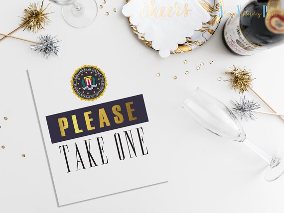 FBI Please Take One FBI Party Sign Federal Bureau of - Etsy