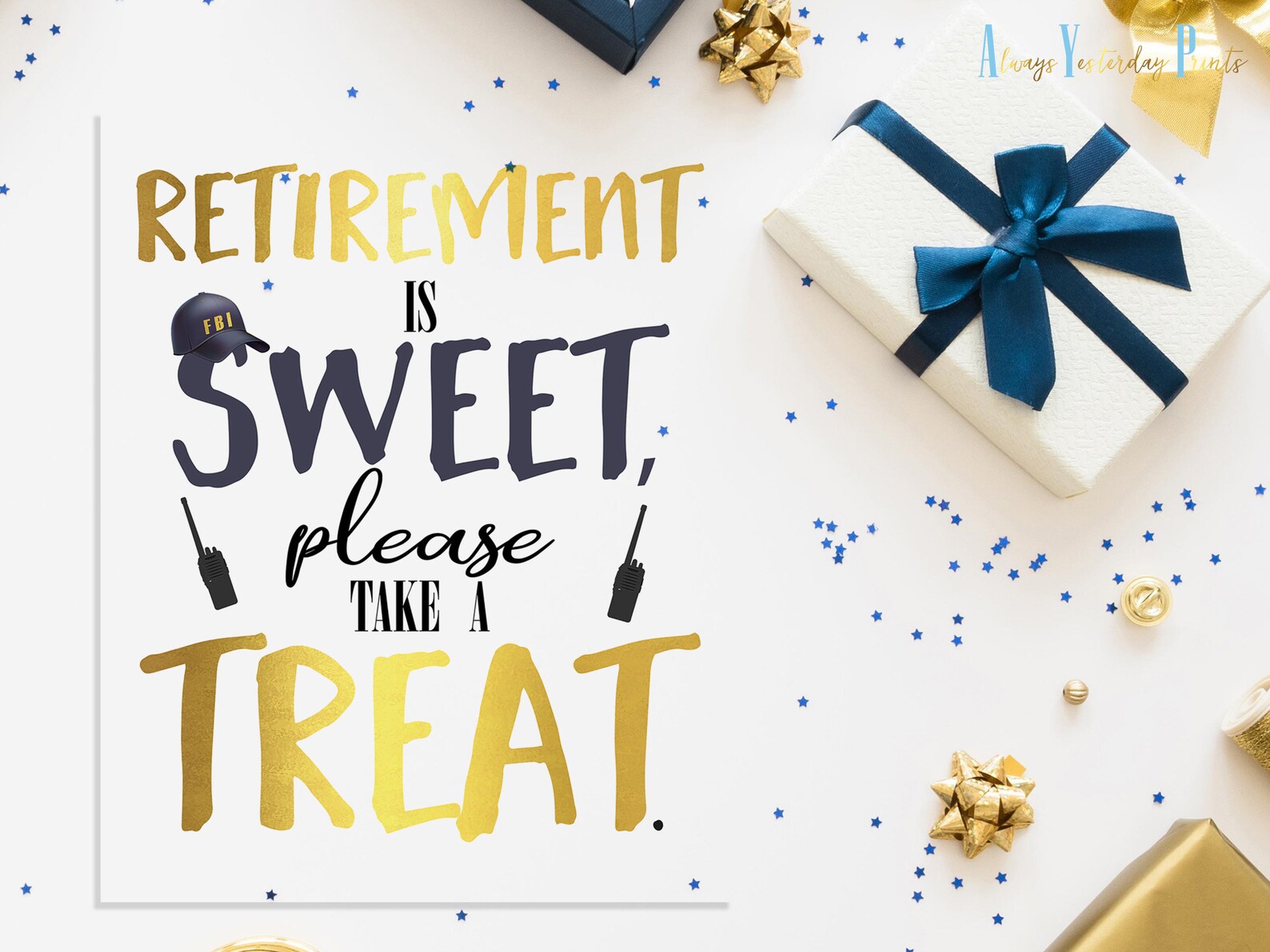 FBI Retirement is Sweet Please Take A Treat Party Printable | Etsy
