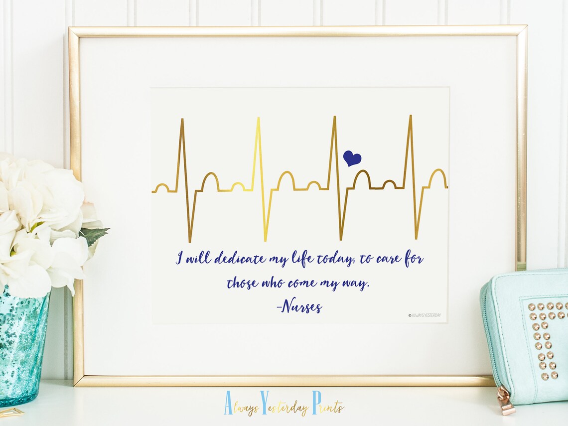 Male Nurse Quote EKG I Will Dedicate My Life Today Nurse | Etsy