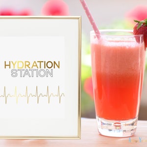 Nurse Party Drink Decor | Hydration Station Printable | Nursing Student ...