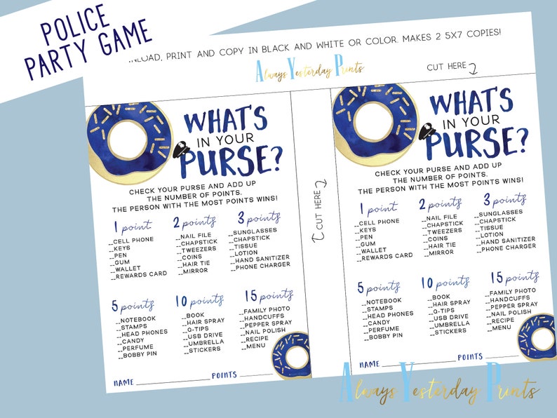What's in Your Purse Party Game Wedding Shower Bridal - Etsy