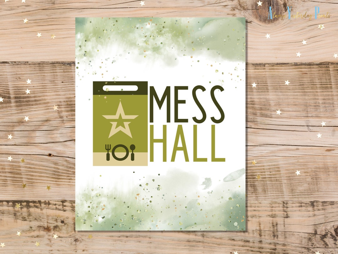 Mess Hall Sign: Army Theme Party Decor (digital Download) - Etsy