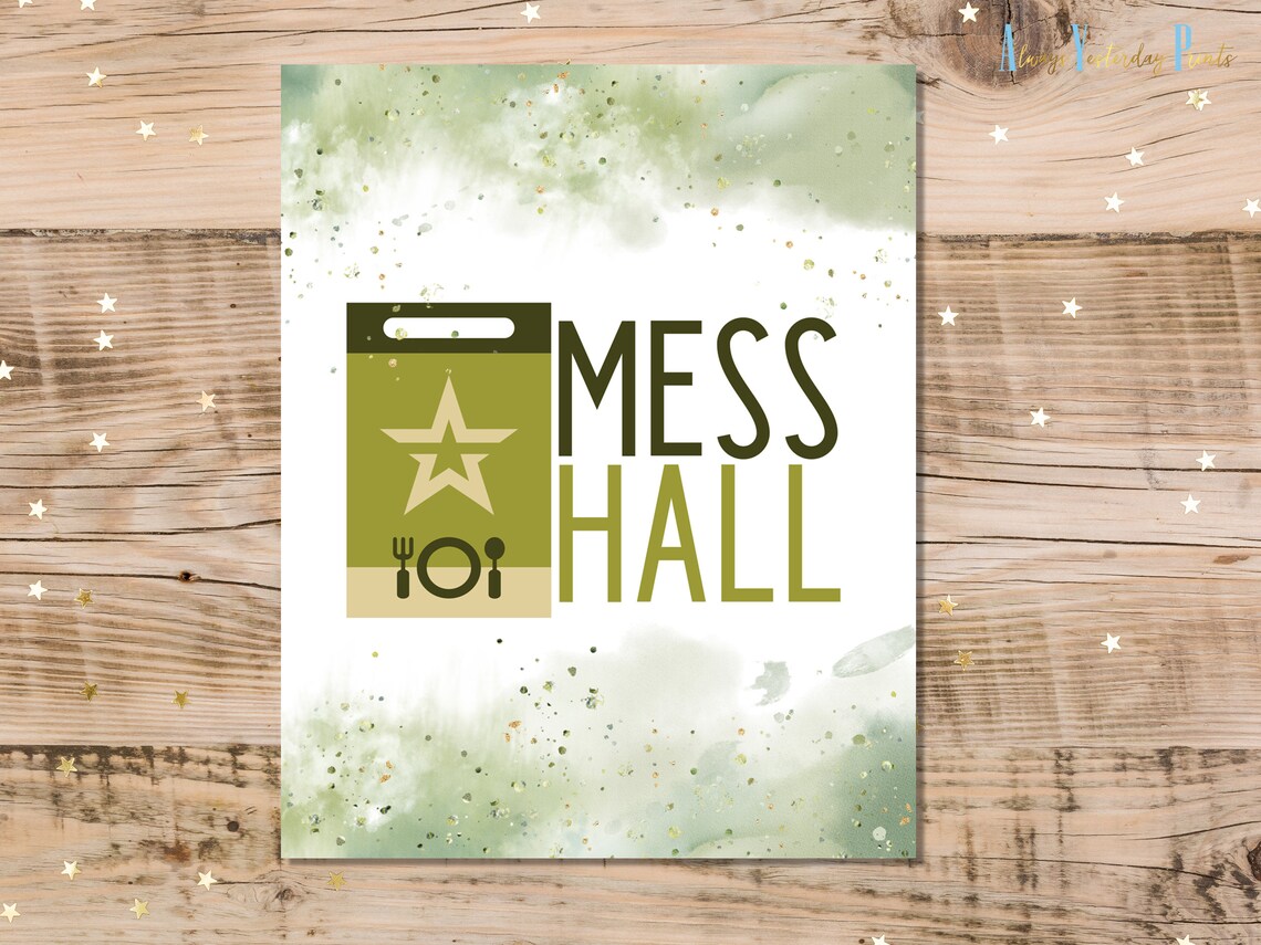 Mess Hall Printable Army Theme Food Table Military Party - Etsy