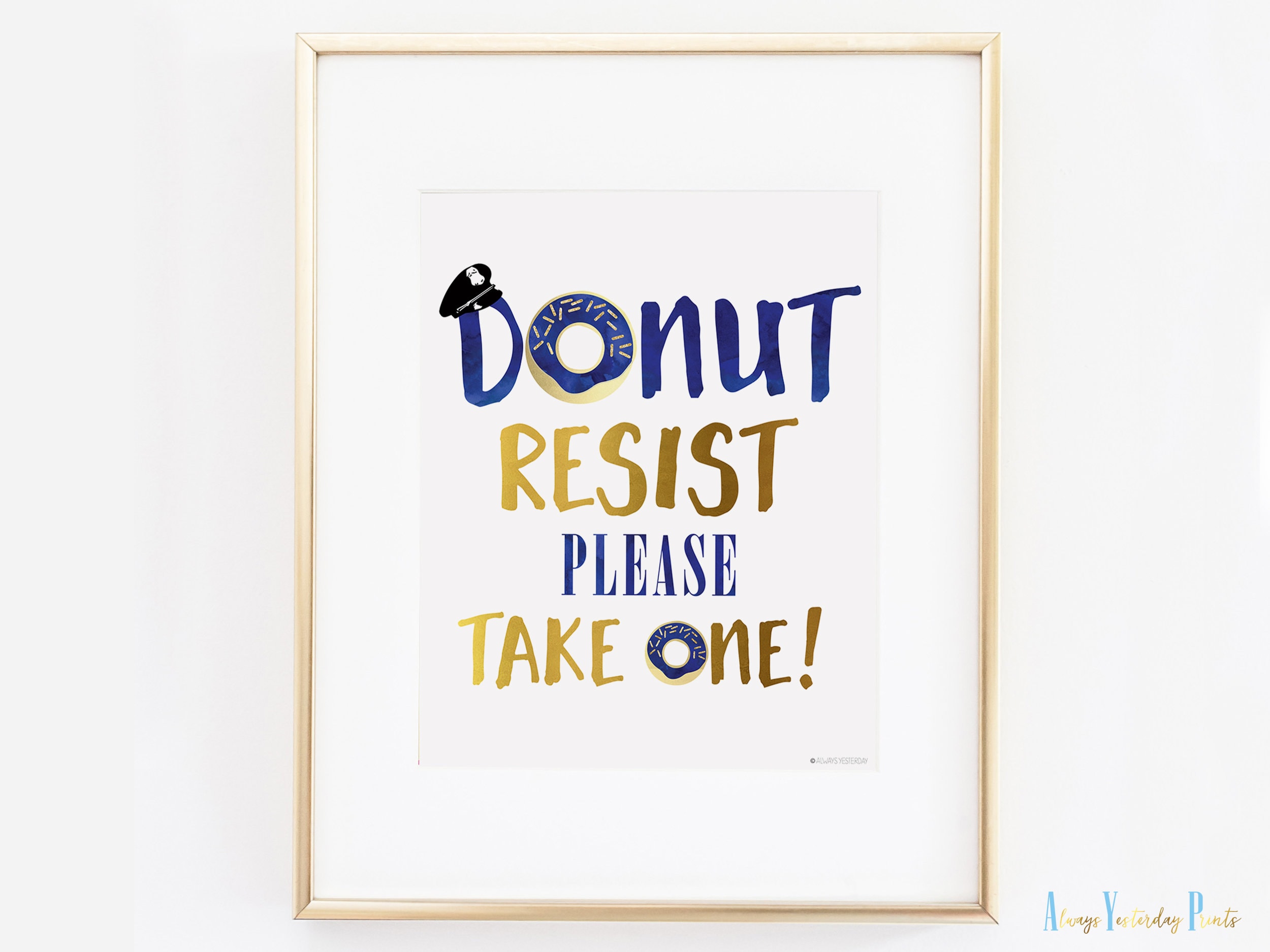 Donut Resist Please Take One Party Sign Police Wedding Table | Etsy